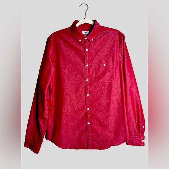 Express | Shirts | Medium Red Express Fitted Dress Shirt | Poshmark